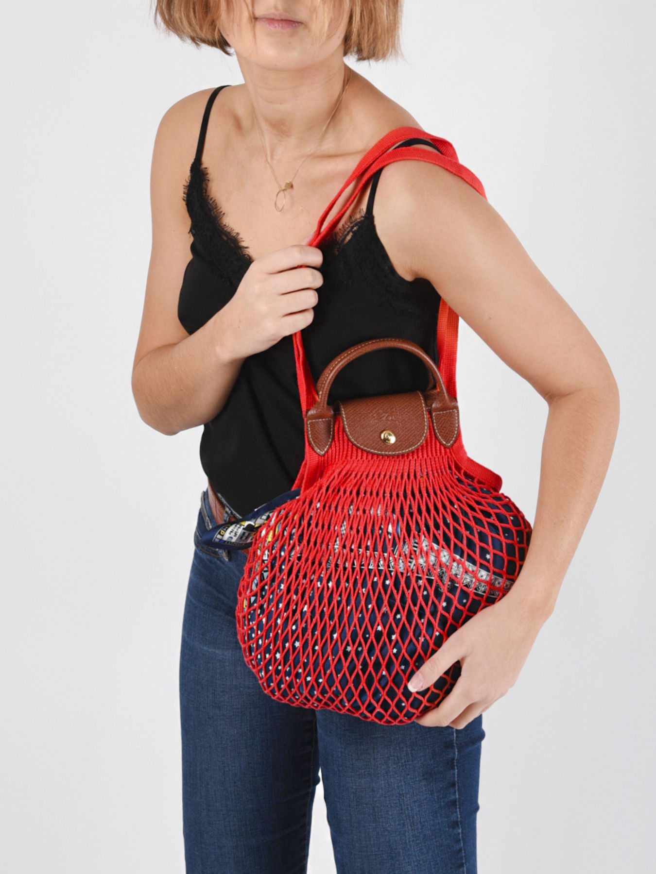 Sacs porté main Longchamp 10121HVH rouge en vente au meilleur prix